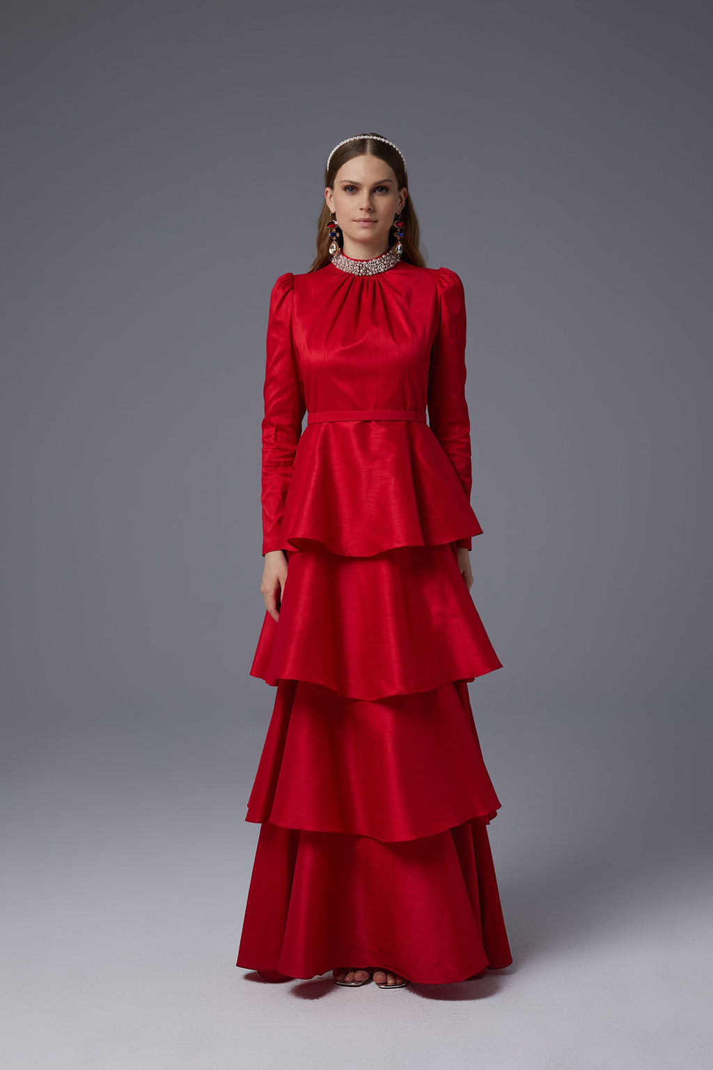 Yakası işlemeli şantuk elbise – JAMILA SARAH